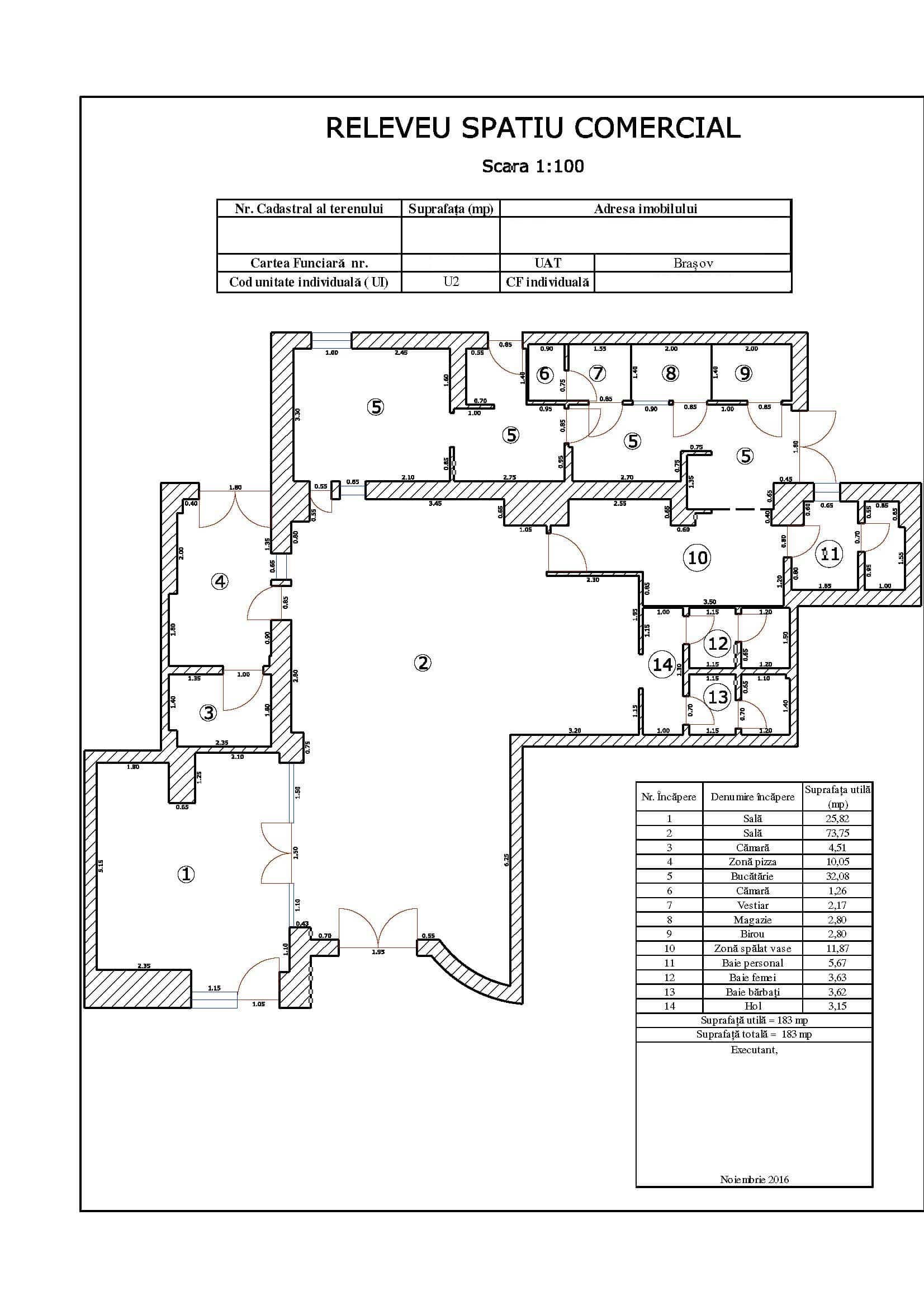 Releveu spațiu comercial - Topograf Brașov